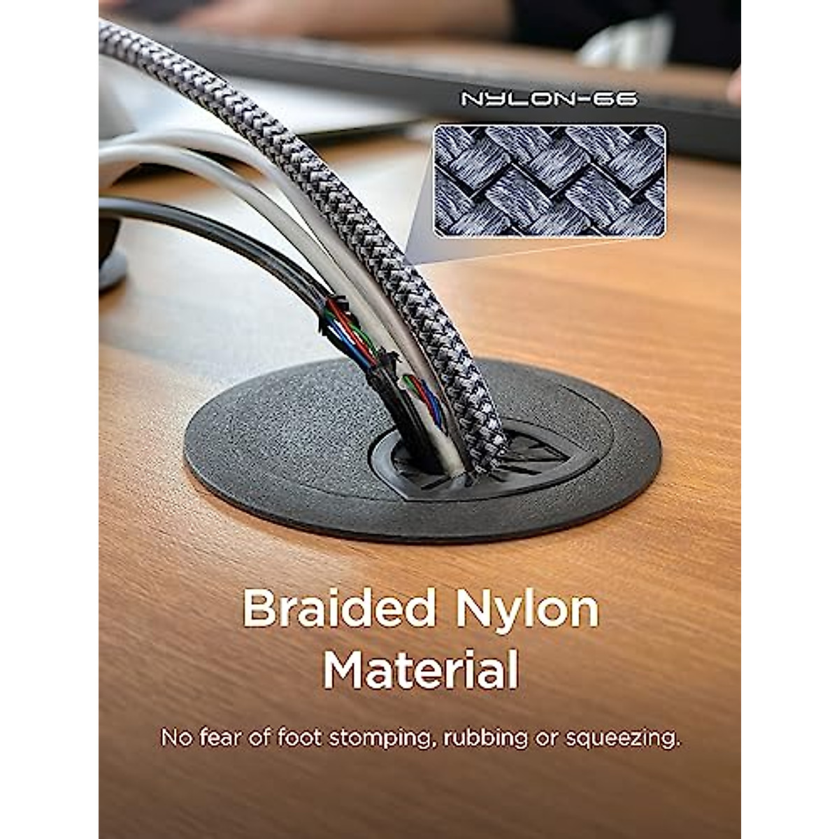 AINOPE Hard Drive Cable 1.5FT, Durable Nylon Braided External Hard Drive Cable 10Gbps Micro B to USB A/C Compatible with Seagate WD Toshiba Westgate, MacBook Air M2 Pro, Camera