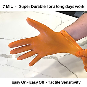 American Safety Glove Latex Disposable Low Protein Natural Rubber Non-Allergy 7 MIL 1 box of 100 (Medium, 100, Count)