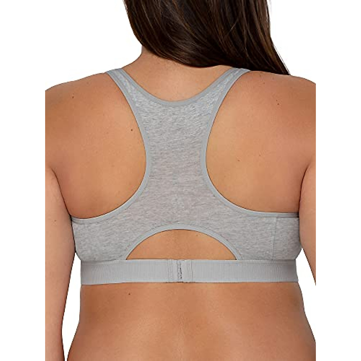 Smart & Sexy womens Comfort Cotton Front Back Close Racerback Bra, Light Grey Heather, 36D US