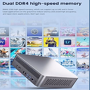 Mini Gaming PC, Intel Core I9 10885H Nvidia RTX 2060 6G Windows 11 Pro, Up to 5.3Ghz,16GB DDR4 1TB NVMe, Mini Desktop Computer, Type-C/HDMI/DP 4K HD Output, 6*USB, WiFi 6 BT 5.2