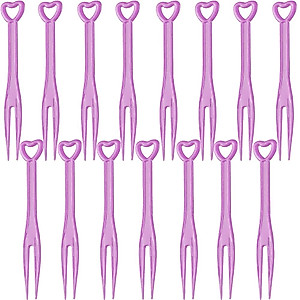 Disposable Fruit Fork Cake Dessert Fork Pie Bistro Holding Plate Fork Fruit Skewer Suitable for Fruit Shop Party Cake Shop Pub Christmas (200pcs pink)