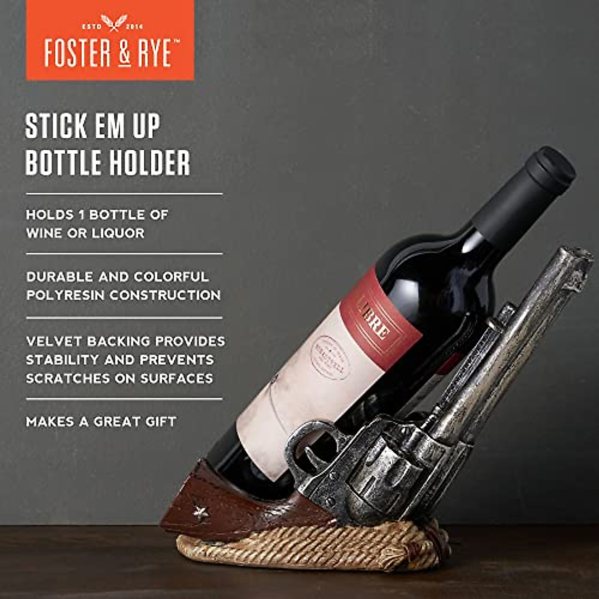 Foster & Rye 3355 Stick Em Up Bottle Holder Set of 1 Multicolor, Metallic