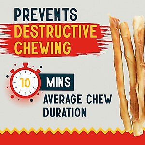 Canine Chews 5" Chicken Coated Sticks - Pack of 45 Chicken Wrapped Rawhide Dog Treats - 100% Real USA-Sourced Chicken Coating - Protein-Dense Chicken Wrapped Dog Treats Rawhide Chews