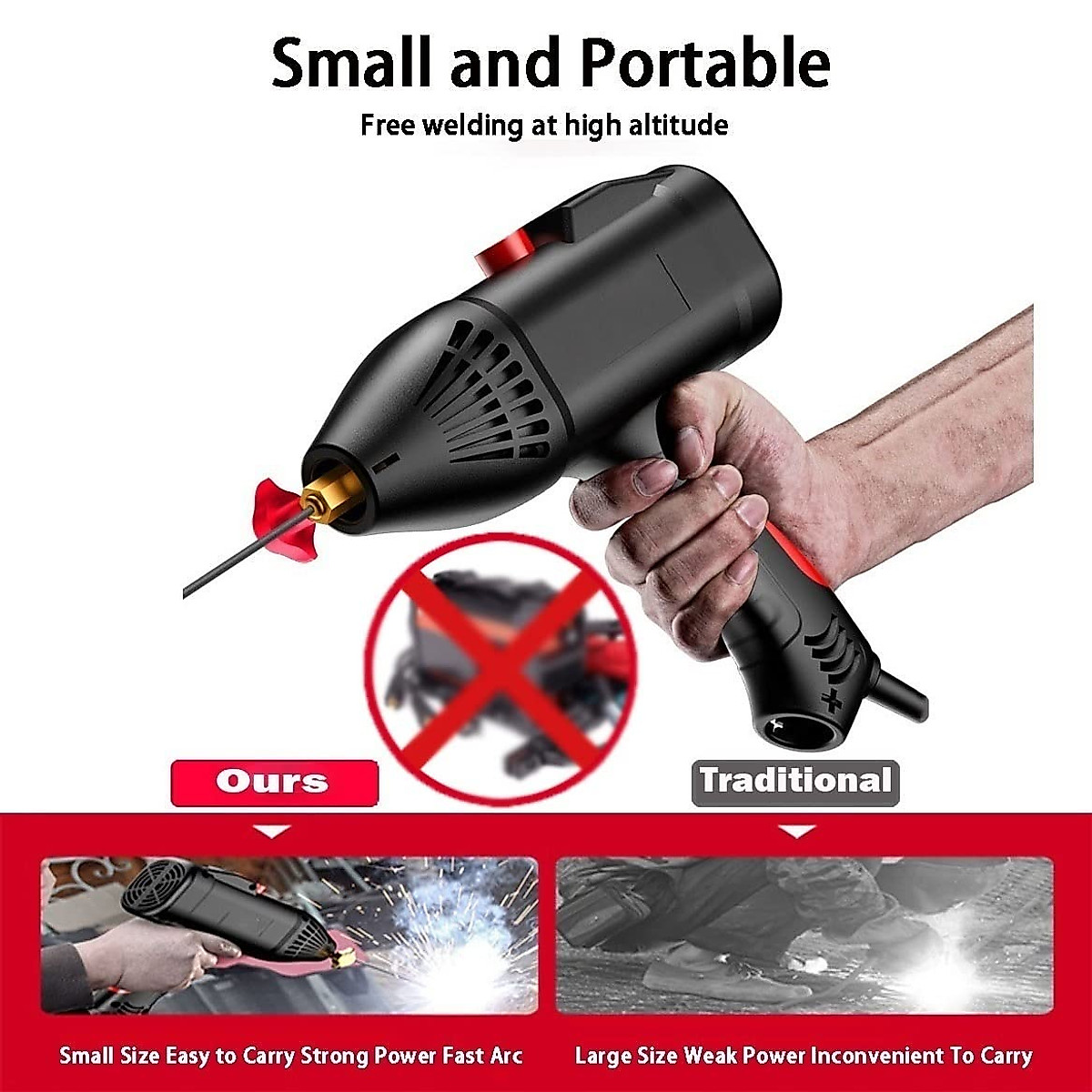 Portable Welding Machine HBCHEN Handheld Welder Gun Small Welder Machine Home Automatic Digital 110V Welding Tools.
