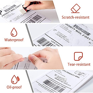 BESTEASY 4" x 6" Fanfold Direct Thermal Labels, White Perforated Permanent-Adhesive Shipping Labels, Mailing Address Label, Compatible with Zebra, Elton (4 Stack 1000 Labels/Stack)