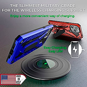 Kitoo Made in USA Defender Designed for iPhone 7/8/SE 2020/2022 Eco-Friendly Case with Kickstand, Military Grade Shockproof 12ft. Drop Tested - Blue