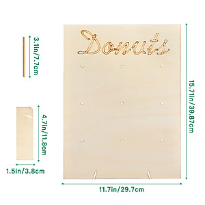 Akamino 2 Pieces Donut Display Wall Stand Wood Doughnut Holder Reusable Donut Wall with Feet for 9 Donuts Dessert Table Decoration Supplies for Weddings,Birthday Parties,Baby Showers