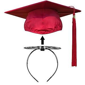 EMOOULI Black Graduation Cap Headband, 2024 New Grad Hat Insert，Secure Grad Hat And Hairstyle,Not Change Hair,Firm Anti-Fall Hairband for Graduates, Students, Women(Not Including the Grad Hat)