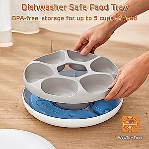 iPettie Donuts Frost 6 Meal Cordless Automatic Pet Feeder, Dry & Wet Food Automatic Cat Feeder with Two Ice Packs, Rechargeable Massive Battery, Programmable Timer, Holds 6 x ½ lb. of Food