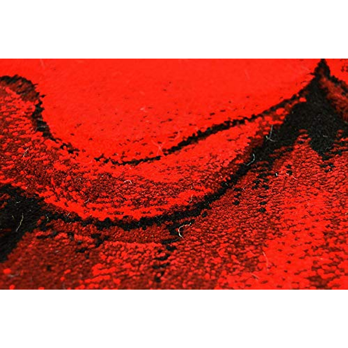 Flowers 3D Effect Hand Carved Thick Artistic Floral Flower Rose Botanical Shape Area Rug Design 301 Red 5'3''x5'3'' Round