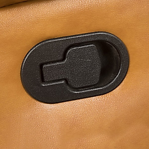 SIENWIEY Ginger Leather Reclining Sofa for Living Room Furniture, 3 Seater Sofa Double Recliner Couch with Drop Down Table/Two Cup Holders/Faux Leather