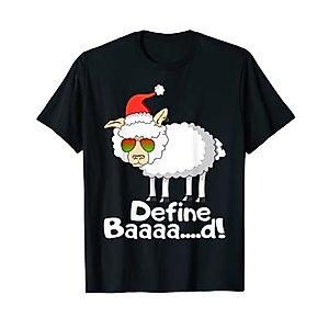Define Bad Sheep Lover Farmer Christmas Stocking Stuffer T-Shirt