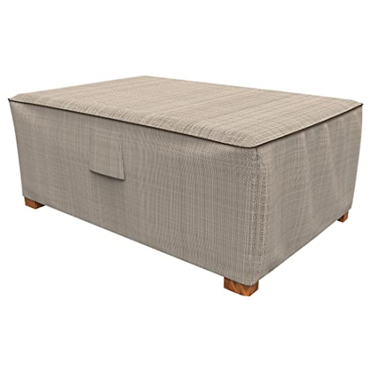 Budge P4W01PM1 English Garden Patio Ottoman Cover Heavy Duty and Waterproof, 18" High x 33" Wide x 25" Long, Two-Tone Tan