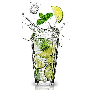 4-Pack Plastic Clear Water Tumblers, 10-ounce Transparent Unbreakable Drinking Glasses, Acrylic Reusable Juice Wine Cups Dishwasher Safe Bathroom Cups Camping Portable Cups, Easy To Storage (Clear)