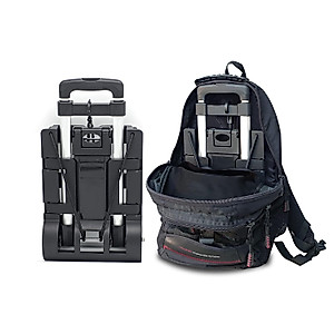 Folding Hand Truck Aluminum Telescopic Rod Foldable Roller Shopping Trolley Collapsible 2 Wheel Trolley Expandable Large Chassis Foldable into Backpack