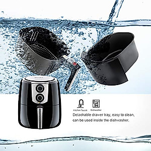 Secura Air Fryer XL 5.5 Quart 1800-Watt Electric Hot Air Fryers Extra Large Oven Nonstick Cooker for Healthy Oil-free Low Fat Cooking with Automatic Timer and Temperature Control, Bonus Food Divider