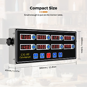 Bundle: BEAMNOVA 8 Channel + 4 Channel Digital Kitchen Timer Clock Commercial Loud Ring Restaurant Fryer Timer