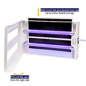 Awoco 11W 100V-240V LED Wall Mount or Table Standing Sticky Fly Trap Lamp for Capturing Flies, Mosquitoes, Moths and Flying Insect (Fly Trap)