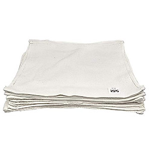 Marquis Mills 12 Inch x 12 Inch White Cotton Value Washcloths - Reusable Lt Weight Thin Cloth Rags - Bath/Exfoliating/Kitchen/Garage - 1 Lb per Dozen - Set of 24