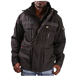 Caterpillar Men's Heavy Insulated Parka (Regular and Big & Tall Sizes), Black, X Large