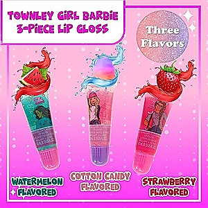 Townley Girl Barbie Coin Purse and Plant-Based Lip Gloss Set, Cute Pouch Wallet Small Money Bag Toy, Ages 3 and Up,