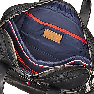 Tommy Hilfiger mens Tommy Hilfiger Leo Briefcase, Black, OS US