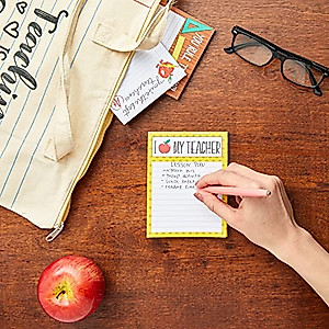 Paper Junkie 4-Pack Teacher Notepad Sets for Classroom Gifts, Professor Appreciation, School Supplies, 50 Sheets Per Memo Pad, 200 Sheets Total, 4 Motivational Designs (4x5 in)