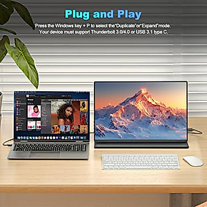 COOLHOOD 18.5" Portable Monitor, FHD IPS 1080P Laptop Monitor USB C HDMI Gaming Ultra-Slim Screen w/Invisible Stand & Speaker,Plug&Play, External Monitor for Laptop PC Mac Xbox PS5/PS4 Switch