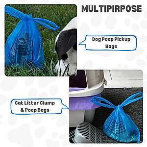 Baby Diaper Bag Disposable (500 Count, Blue) Fresh Baby Powder Scented Easy Tie Handles Bulk Diaper Sacks Disposable Dog Poop Bags Cat Litter Clump & Poop Bags Sanitary Pads Disposal Bags (500 Bags)