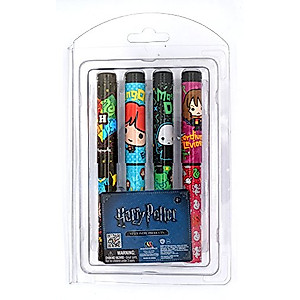 HARRY POTTER 4 Pack Ball Pen Set A, Multicolor, 1", includes 4 pens in a plastic clamshell packaging