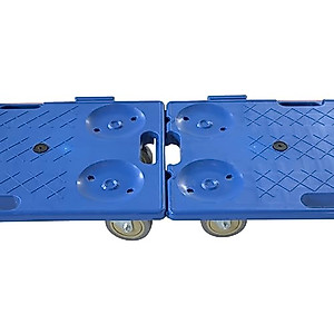 Vestil PCS-1626 Plastic Interlocking Dolly with Polypropylene Caster, 250 lbs Capacity, 16” Width x 26” Length x 6-1/2” Height , Deck Height