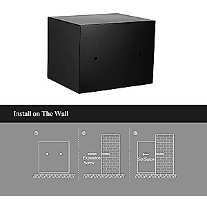 Digital Electronic Safe Box Small Home Office Security Safe with Digital Lock Wall Cabinet Safe for Jewelry Money Gun Valuables,Solid Steel with 4 Batteries (Black)