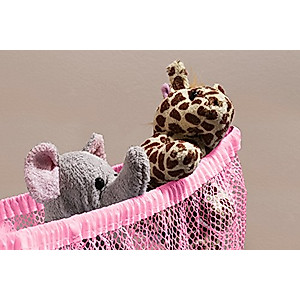 Jumbo Toy Hammock, Pink - Organize Stuffed Animals and Children's Toys with this Mesh Hammock. Great Decor while Neatly Organizing Kid's Toys and Stuffed Animals. Expands to 5.5 feet. (2-Pack)