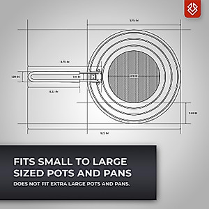 Dishwasher-Safe Splatter Screen Splash Guard for Kitchen Frying Pan Grease - Shields 99% of Stove Top from Bacon, Oil, or Deep Fryer - Easy to Clean or Store - Foldable Heat-Resistant Silicone Handle