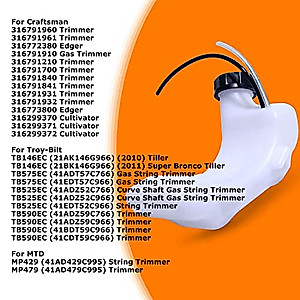 Mtanlo Gas Petrol Fueling Tanks Assemble Cap Bolt Hole for MP429 MP479 TB525EC TB590EC 753-06240 BC5090 CC148 Trimmers Grass Mower with w/ 2 Lines Fuel Replace OEM Part