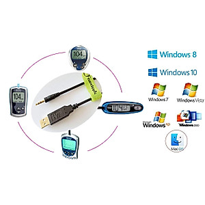 FEANTEEK USB Glucose Meter Cable for Onetouch Glucometer with Ultra2, UltraMini, UltraLink, and Ultra Smart Glucose Meter Cable 1m