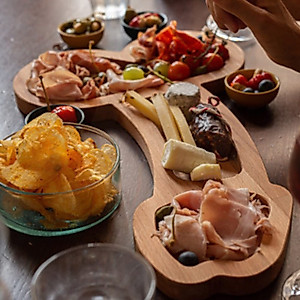 Trumpet Shape Charcuterie Boards, Composite Wood Aperitif Board Cheese Board Funny Gifts, Food Platter, Housewarming Gift, Large Cutting Boardb (Right)