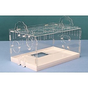 Hamster Transparent Tray Cage Acrylic Single Layer Villa Simple Cavie Guinea Pig Cage Pet Houses Habitats Supplies for Hamster Gerbils Dwarf Hamster Rat Guinea Pig (11.8 * 7.9 * 5.9)