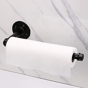 Sumnacon Industrial Iron Pipe Paper Towel Holder - Wall Mounted Vintage Style Roll Tissue Holder, Rustic Towel Racks With Hardware For Bathroom, Kitchen, Electroplated Finish
