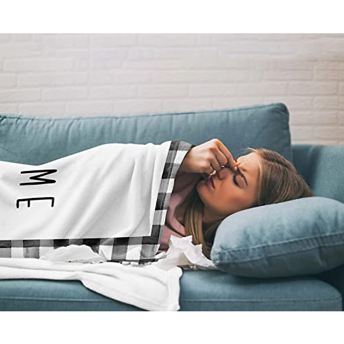 Flannel Fleece Blanket Soft Comfy Throw Blankets 50x60in Easter Colorful Cartoon Rabbit Peeps Warm Cozy Fluffy Plush Lightweight Throw Blanket for Couch Bed Sofa Travel Quote and White Black Lattice