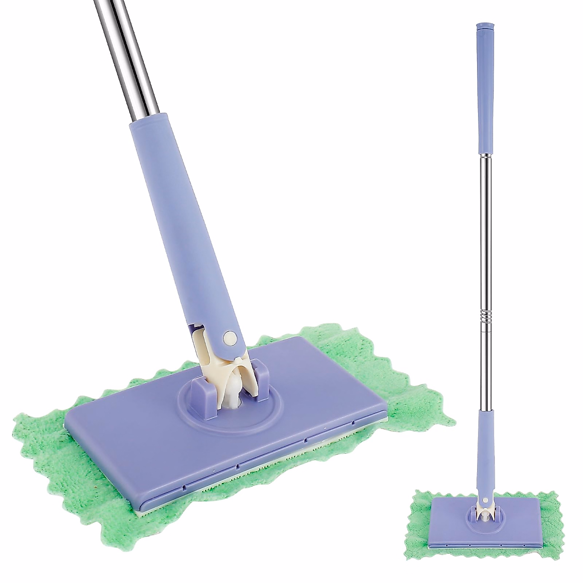 360°Rotating Microfiber Dust Mop Auto Cloth Changing Mini Mop with Face Towels Multifunctional Flat Floor Mop for Kitchen Home