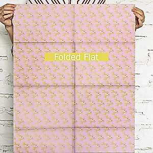MAYPLUSS Wrapping Paper Large Sheet - Folded Flat - 6 Different Baby Girl Design (45.2 sq.ft.ttl) - 27.5 inch X 39.4 inch Per Sheet