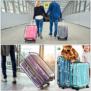Reginary 8 Pieces Clear Luggage Cover PVC Waterproof Suitcase Cover Protector for Luggage Spinner Wheels Suitcase(20 Inches, 24 Inches, 28 Inches, 30 Inches)