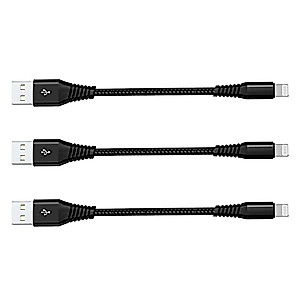 [Apple MFi Certified] Short iPhone Charging Cable(3Pack 8 Inch),USB to Lightning Charger Cord for Apple,Nylon Braided Fast Charging Data Syncing Cable for iPhone 14/13/12/11/XS/XR/X/8/7/6/iPad/Airpods