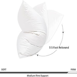 Botduck Goose Down Feather Pillows Standard Size Set of 2 Pack Hotel Collection Bed Pillow for Sleeping Medium Firm Support for Side Stomach & Back Sleepers, 20x26 Inch