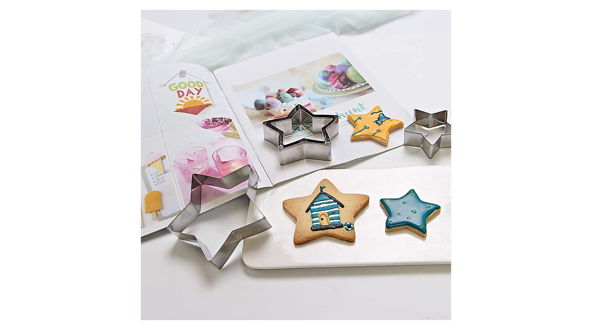 SurgeHai Star Cookie Cutter Set, 4-Piece Stainless Steel Stars Cutters ...