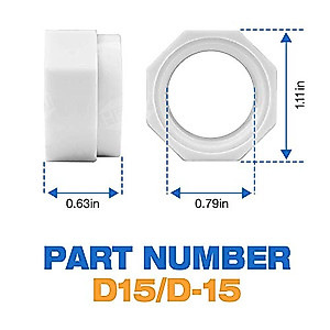 HENMI 8 Pack Pool Cleaner Feed Hose Nut Fits for Polaris 280, 380, 180 Pool Cleaner Feed Hose Nut D15 D-15