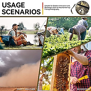 Head Net Hat Beekeeping Beekeeper Bee Veil Hat Bucket Hat with Hidden Net Mask Hunting Netting Hat Detachable Mesh Hood Cap Halloween Costume for Men Women Safari Hat Outdoor Hiking Fishing Gardening