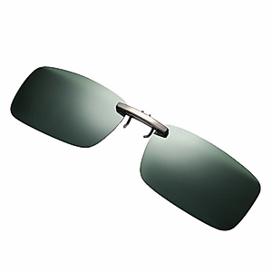 Clearance IEason Detachable Night Vision Lens Driving Metal Polarized Clip On Glasses Sunglasses (Green)