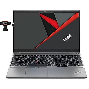 Lenovo 2023 Newest ThinkPad E15 Laptop, 15.6 Inch FHD Display, Intel Core i5-1235U (10 Core), 16GB RAM, 512GB SSD, Intel Iris Xe Graphics, Bluetooth, Windows 10 Pro, Bundle with JAWFOAL USB Webcam